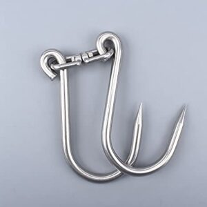 4 Packs Swiveling Meat Hook,Alele Heavy Duty Stainless Steel Processing Butcher Hooks - Large Fish,Hunting,Carcass Hanging Hook