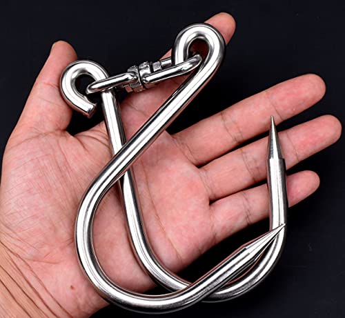 4 Packs Swiveling Meat Hook,Alele Heavy Duty Stainless Steel Processing Butcher Hooks - Large Fish,Hunting,Carcass Hanging Hook