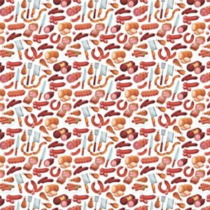 Stesha Party Meat Gift Wrap - Funny Wrapping Paper - Chef Present - 30 x 20 Inch (3 Sheets)