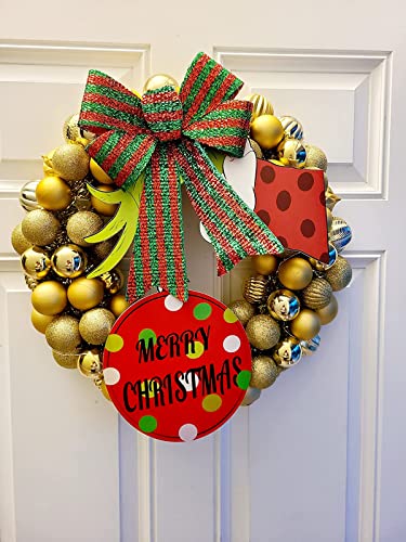 Thickened Christmas Front Door Decorations, 16.6'' x 13.6'' Wooden Hanging Sign for Xmas Themed Party Birthday Event New Year Party Decorations