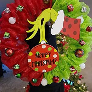 Thickened Christmas Front Door Decorations, 16.6'' x 13.6'' Wooden Hanging Sign for Xmas Themed Party Birthday Event New Year Party Decorations