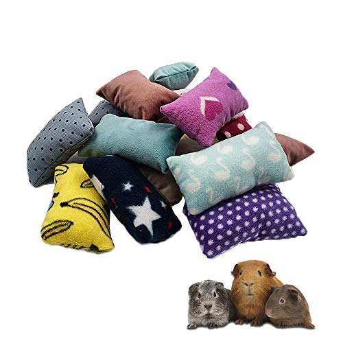 RIOUSSI Set of 4 Cozy Mini Pet Pillows for Guinea Pig Hedgehog Ferret Chinchilla Bunny