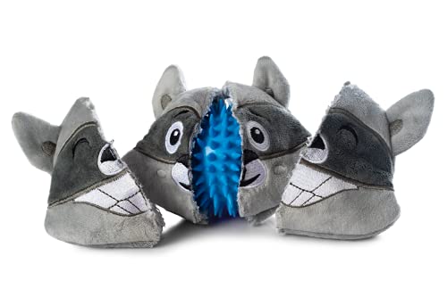 ZENAPOKI Dog Toys for Aggressive Chewers (3in1) - Squeaky Dog Toys Interactive - Dog Toys for Medium Dogs, Large & Small Breeds - Puppy Teething Chew Dog Toy - Juguetes Perros - Grey