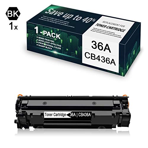 1 Pack Black 36A | CB436A Toner Cartridge Replacement for HP Laserjet M1522n MFP M1523nf MFP M1120 MFP P1505 P150n Printer Toner