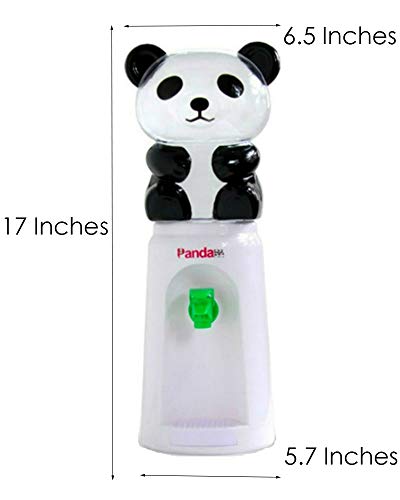 Panda Water Dispenser, 2.5 Liters Mini Bottled Cooler Drinking Stand for Office Desk, Room Table, Kitchen Counter - White