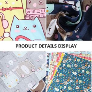 HEALLILY Kids Sheets 7pcs Animal Printed Cotton Fabric Sewing Fabric Squares Quilting DIY Sewing Precut Fabric Sheets Patchwork Quilted Bed Sheets