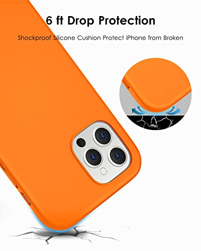 DTTO Compatible with iPhone 12/12 Pro Case Shockproof Silicone [Romance Series] Cover [Enhanced Camera and Screen Protection] with Honeycomb Grid Cushion for iPhone 12 6.1” 2020,Orange