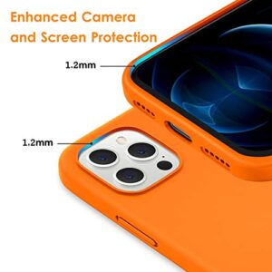 DTTO Compatible with iPhone 12/12 Pro Case Shockproof Silicone [Romance Series] Cover [Enhanced Camera and Screen Protection] with Honeycomb Grid Cushion for iPhone 12 6.1” 2020,Orange