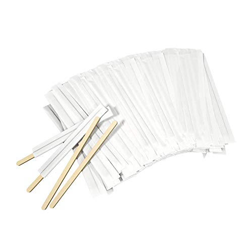 100 Pcs Coffee Stirrers,5.5Inch Natural Wooden Coffee Sticks,Use for Tea,Hot Drinks and Cold Drinks(Individually Wrapped)