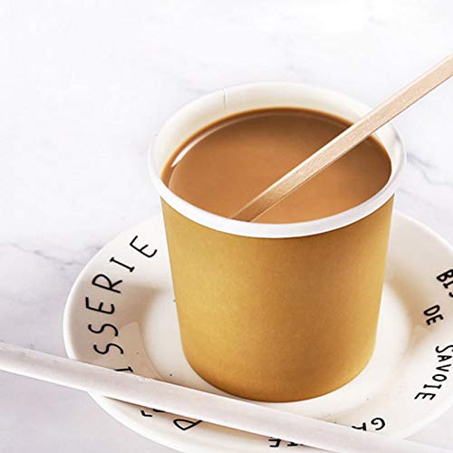 100 Pcs Coffee Stirrers,5.5Inch Natural Wooden Coffee Sticks,Use for Tea,Hot Drinks and Cold Drinks(Individually Wrapped)