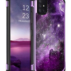 BENTOBEN Galaxy A51 4G Case (NOT Fit 5G Version), Slim Glow in The Dark Shockproof Protective Dual Layer Hybrid Hard PC Soft TPU Bumper Nebula Space Design Phone Case for Samsung Galaxy A51 4G, Purple