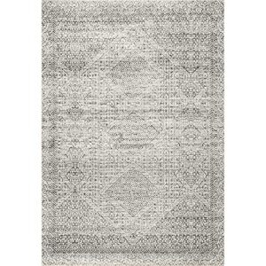 nuLOOM Hart Machine Washable Abstract Tribal Area Rug, 6' Round, Grey