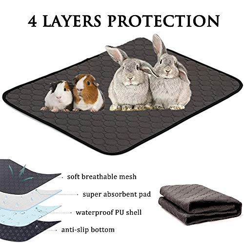 Guinea Pig Fleece Cage Liners, Washable & Reusable Guinea Pig Pee Pads, Waterproof & Anti Slip Guinea Pig Bedding for C&C Guinea Pig Cages, Highly Absorbent Pee Pad for Hamsters, Rabbits, Dog, Puppies