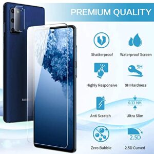 Galaxy S20 FE Screen Protector and Camera Protector, [3 Screen Protectors+3 Camera Protectors][Support Fingerprint] Tempered Glass Screen Protector for Samsung Galaxy S20 FE 5G/4G