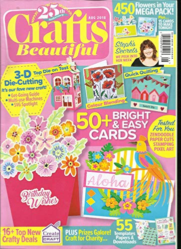 CRAFTS BEAUTIFUL, AUG, 2018 ISSUE,321 FREE GIFTS OR CARD KIT ARE NOT INCLUDE.