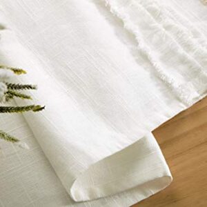 White Table Runner 72 Inches Farmhouse Table Runner Linen-Cotton Fabric Rustic Wedding Table Decor Birthday Party