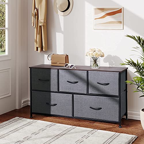 WLIVE 2 Drawer Nightstand, 3 Drawer Dresser and 5 Drawer Dresser Set, Storage Tower, Organizer Unit for Bedroom, Hallway, Entryway, Closets