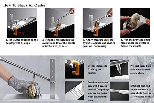 Ropto Oyster Shucker Tool Set, Oyster Shucking Tool, Oyster Opener Tool Set Oyster Shucker Machine