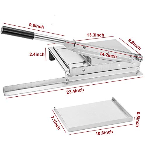 Bavnnro Meat Slicer Manual Ribs Meat Chopper Bone Cutter for Fish Chicken Beef Frozen Meat Vegetables Deli Food Slicer Slicing Machine for Home Cooking and Commercial Cooking (KD0295)