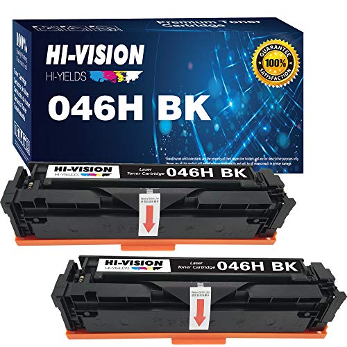 (2X Black) HI-Vision Compatible 046 CRG-046 046H Black Toner Cartridge Replacement for Color ImageCLASS MF735Cdw BP654Cdw MF733 MF731 MF733Cdw MF731Cdw Printer