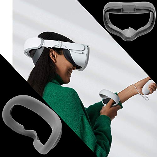 Topcovos Newest VR Silicone Interfacial Cover for Oculus Quest 2 Face Protect Skin Sweatproof Lightproof Anti-Leakage