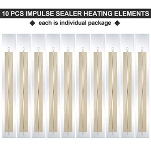 10 Pieces Impulse Sealer Heating Element Service Spare Repair Parts Kit Heat Seal Strips Replacement Elements (200 mm)