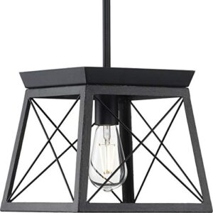 progress lighting p500041-031 briarwood pendants, ceruse black 9.00x10.00x10.00