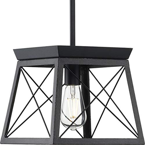 Progress Lighting P500041-031 Briarwood Pendants, Ceruse Black 9.00x10.00x10.00