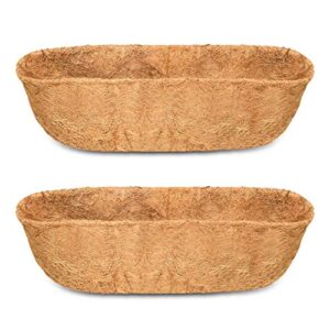 vumdua 24" trough coco fiber replacement liner, 2pcs coco liners for planters, natural coconut coir planter, garden flower vegetables pot for window flower box