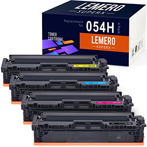 054H Toner Cartridge LemeroSuperx Compatible Toner Cartridges Replacement for Canon 054 054H CRG-054H Work for mf641cw LBP622Cdw MF642Cdw MF644Cdw (Black Cyan Magenta Yellow, 4 Pack)