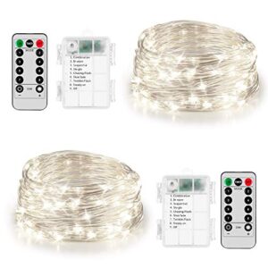 koxly 2 pack 20ft 60 led fairy lights with remote timer waterproof christmas decor battery operated twinkle firefly lights for bedroom, garden, easter, party, christmas indoor and outdoor decorations