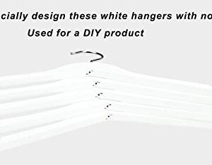 Premium Solid Wood Bridal Wedding Dress Hangers, Beautiful Wooden Shirt Suit Coat Jacket Clothes Hangers-360° Strong Swivel Hook-Extra Smooth Finish-Smoothly Cut Notches-10 Pack- White Color LM01B