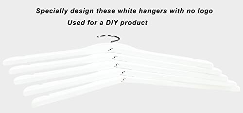 Premium Solid Wood Bridal Wedding Dress Hangers, Beautiful Wooden Shirt Suit Coat Jacket Clothes Hangers-360° Strong Swivel Hook-Extra Smooth Finish-Smoothly Cut Notches-10 Pack- White Color LM01B