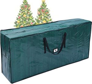 christmas tree storage bag, ohuhu extra large christmas tree storage multipurpose storage bag with reinforced handles zipper tear proof material for 6-9ft artifical tree (65'' x 15'' x 30'', green)