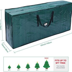 Christmas Tree Storage Bag, Ohuhu Extra Large Christmas Tree Storage Multipurpose Storage Bag with Reinforced Handles Zipper Tear Proof Material for 6-9ft Artifical Tree (65'' x 15'' x 30'', green)