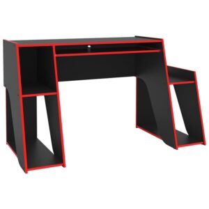 Polifurniture Kyoto Gaming Desk, Black & Red