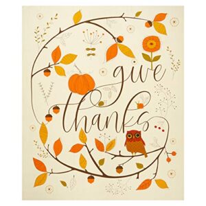 riley blake give thanks 36'' panel cream fabric