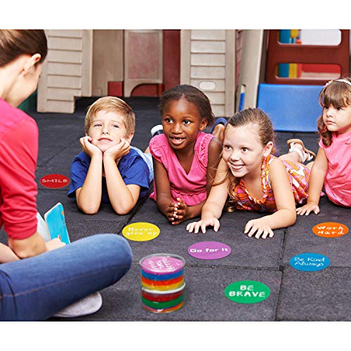 Carpet Markers Classroom Positive Saying Carpet Dots Markers Rug Circle Markers for Classroom Preschool and Kindergarten Teacher, 4 Inch (24)