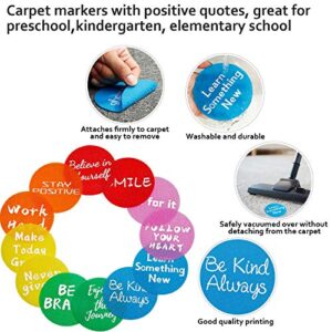 Carpet Markers Classroom Positive Saying Carpet Dots Markers Rug Circle Markers for Classroom Preschool and Kindergarten Teacher, 4 Inch (24)