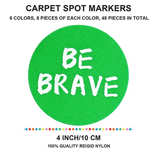 Carpet Markers Classroom Positive Saying Carpet Dots Markers Rug Circle Markers for Classroom Preschool and Kindergarten Teacher, 4 Inch (24)