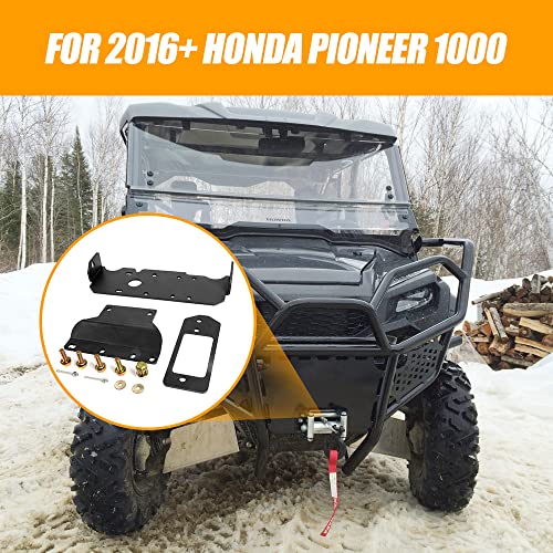 RANSOTO Winch Mount Plate Kit Compatible with 2016 2017 2018 2019 2020 2021 2022 Honda Pioneer 1000 1000-5 Replace 101285