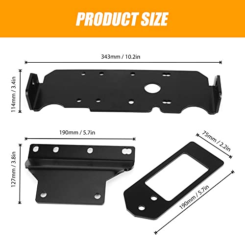 RANSOTO Winch Mount Plate Kit Compatible with 2016 2017 2018 2019 2020 2021 2022 Honda Pioneer 1000 1000-5 Replace 101285