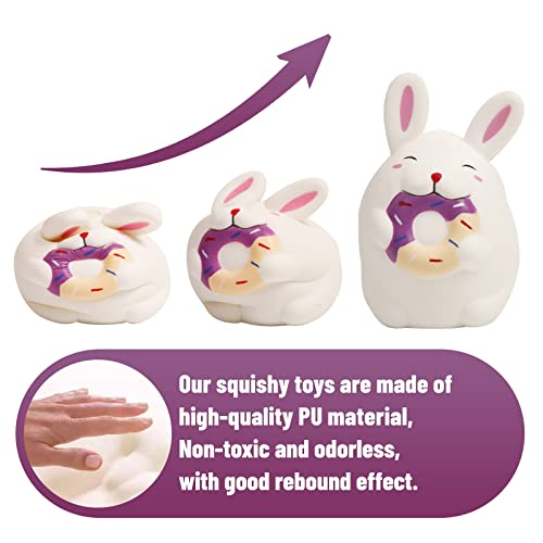 Anboor 4.7 Inches Rabbit Squishies Kawaii Soft Slow Rising Cute Scented Animal Squishys Stress Relief Kids Toys Decorative Props Easter Basket Stuffers