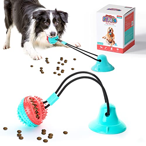 Dog Toys for Aggressive Chewers Interactive Teething Boredom and Stimulating Tug of War Suction Cup Puzzle Indestructible Puppy Rope Enrichment Teeth Cleaning Ball Accessories for Small Large Dogs