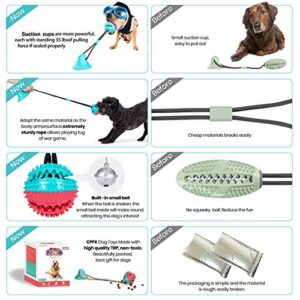 Dog Toys for Aggressive Chewers Interactive Teething Boredom and Stimulating Tug of War Suction Cup Puzzle Indestructible Puppy Rope Enrichment Teeth Cleaning Ball Accessories for Small Large Dogs