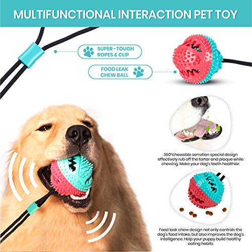 Dog Toys for Aggressive Chewers Interactive Teething Boredom and Stimulating Tug of War Suction Cup Puzzle Indestructible Puppy Rope Enrichment Teeth Cleaning Ball Accessories for Small Large Dogs