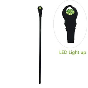 COSGO 51-inch Deluxe Maleficent Staff with Green Light Orb Wizard Scepter Magic Wand Halloween Props (Green Light)