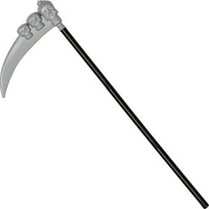 halloween cosplay scythe staff prop with skull imitation grim reaper scythe plastic skull sickle costume dress up accessories