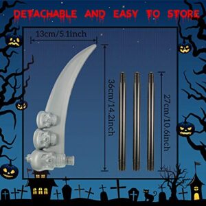 Halloween Cosplay Scythe Staff Prop with Skull Imitation Grim Reaper Scythe Plastic Skull Sickle Costume Dress up Accessories