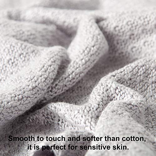 NTBAY Natural Bamboo Cable Knit Throw Blanket, 2.2 lbs Soft and Cooling Touch Bed Blanket, 51x67 Inches, Silver Grey